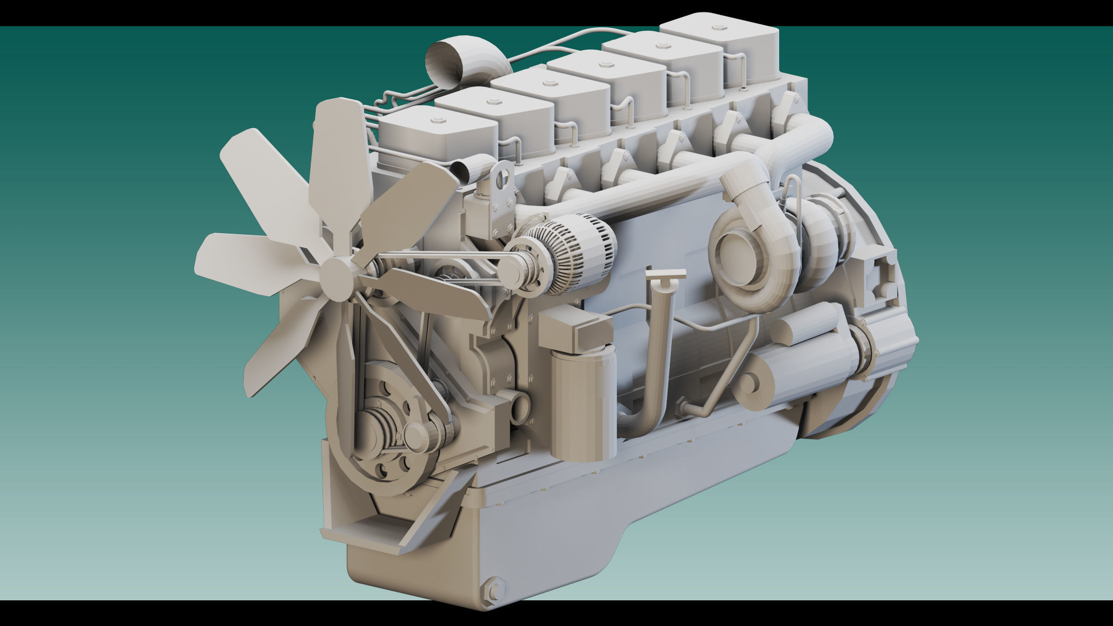 3D model 3 in one-14 Industrial Engines- High detail 3d models VR / AR ...