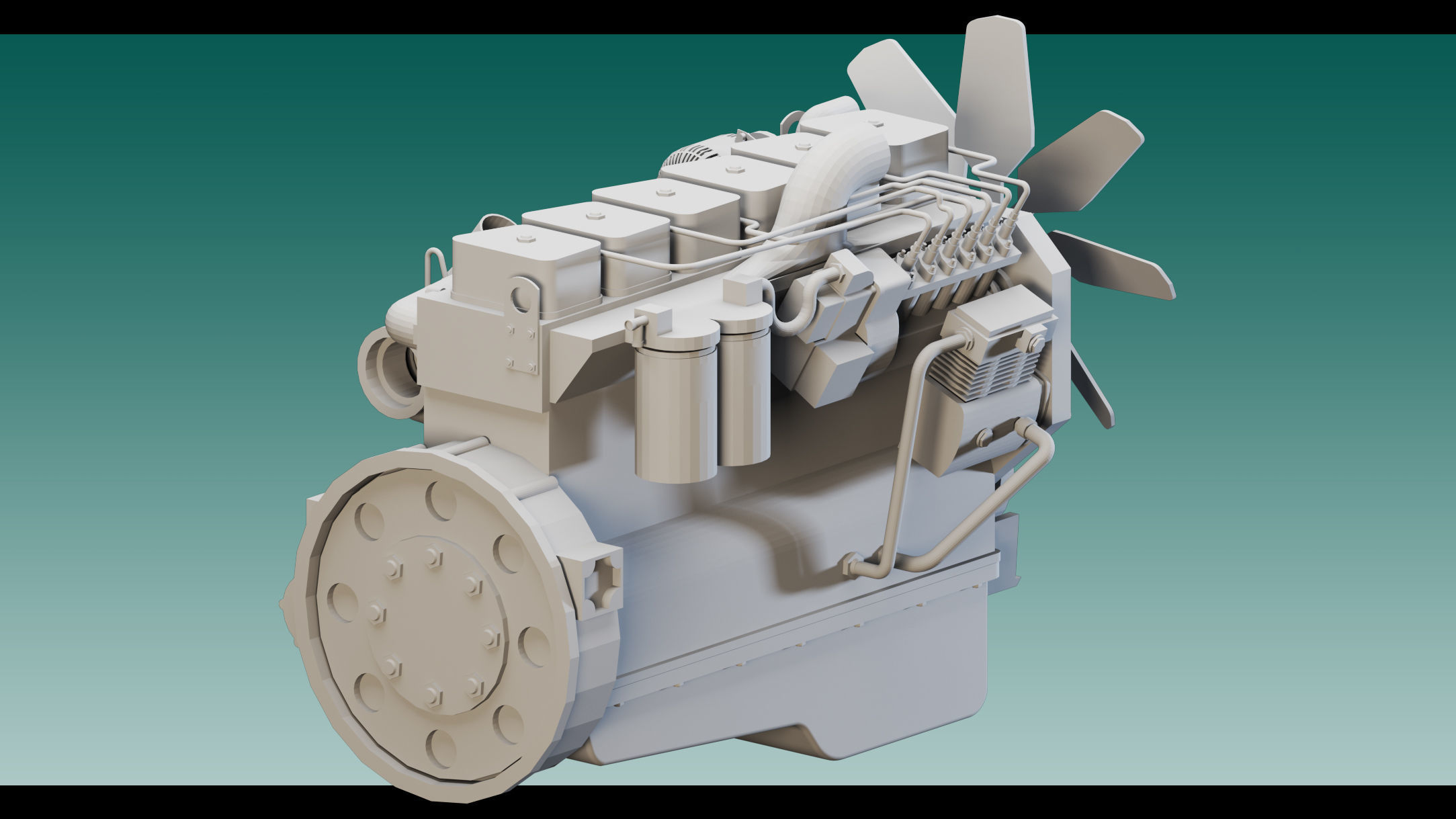 3D model 3 in one-14 Industrial Engines- High detail 3d models VR / AR ...