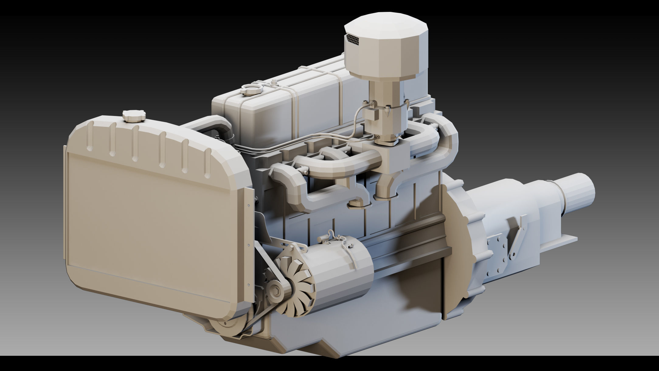 3D model 3 in one-14 Industrial Engines- High detail 3d models VR / AR ...