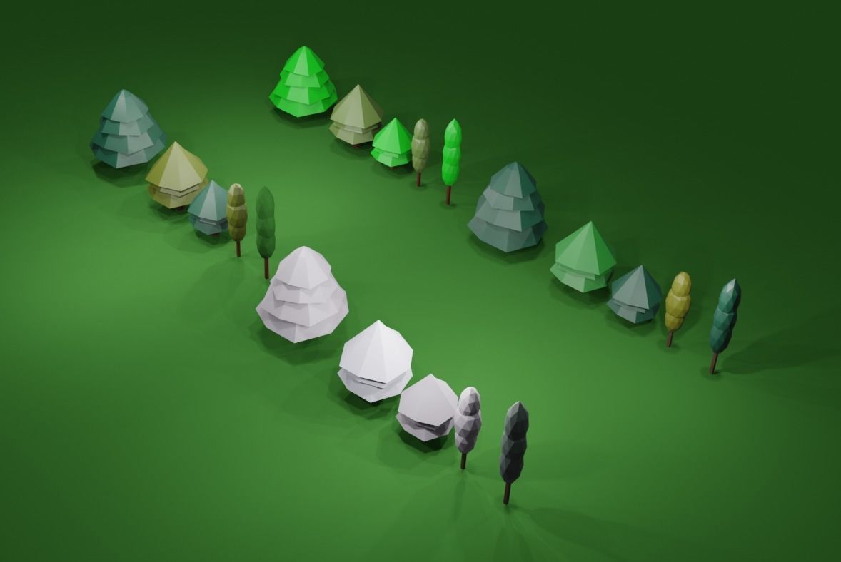 Low Poly Trees 3D 3D model | CGTrader