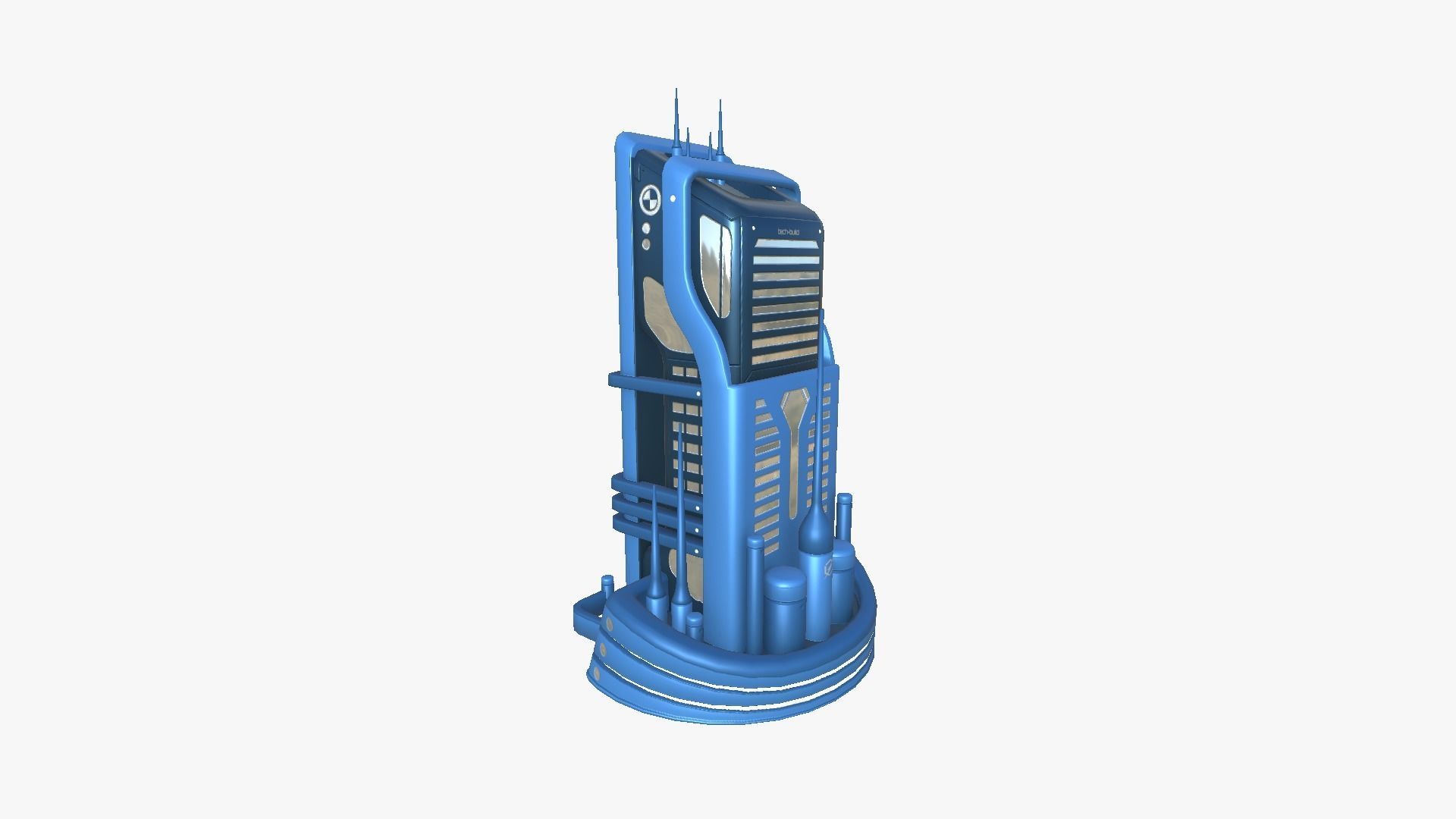 3D model SciFi Building A03 Blue - Sci Fi Exterior Design VR / AR / low ...