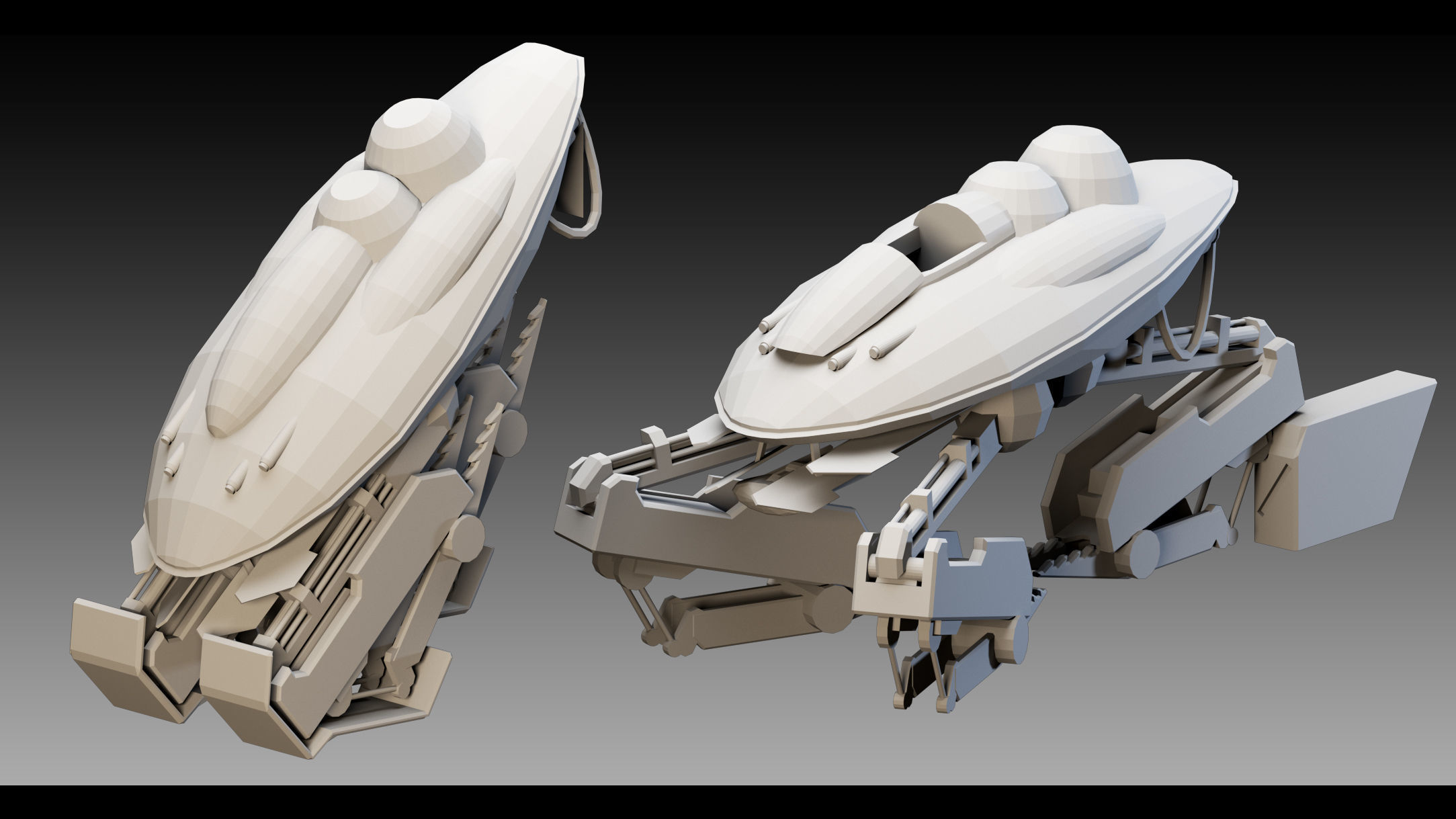 3D model Sci-Fi Hanger- Aircrafts- High detail 3d models VR / AR / low ...
