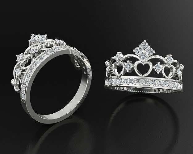 Disney Majestic inspired Tiara silver crown princess ring 3dm 3D model ...