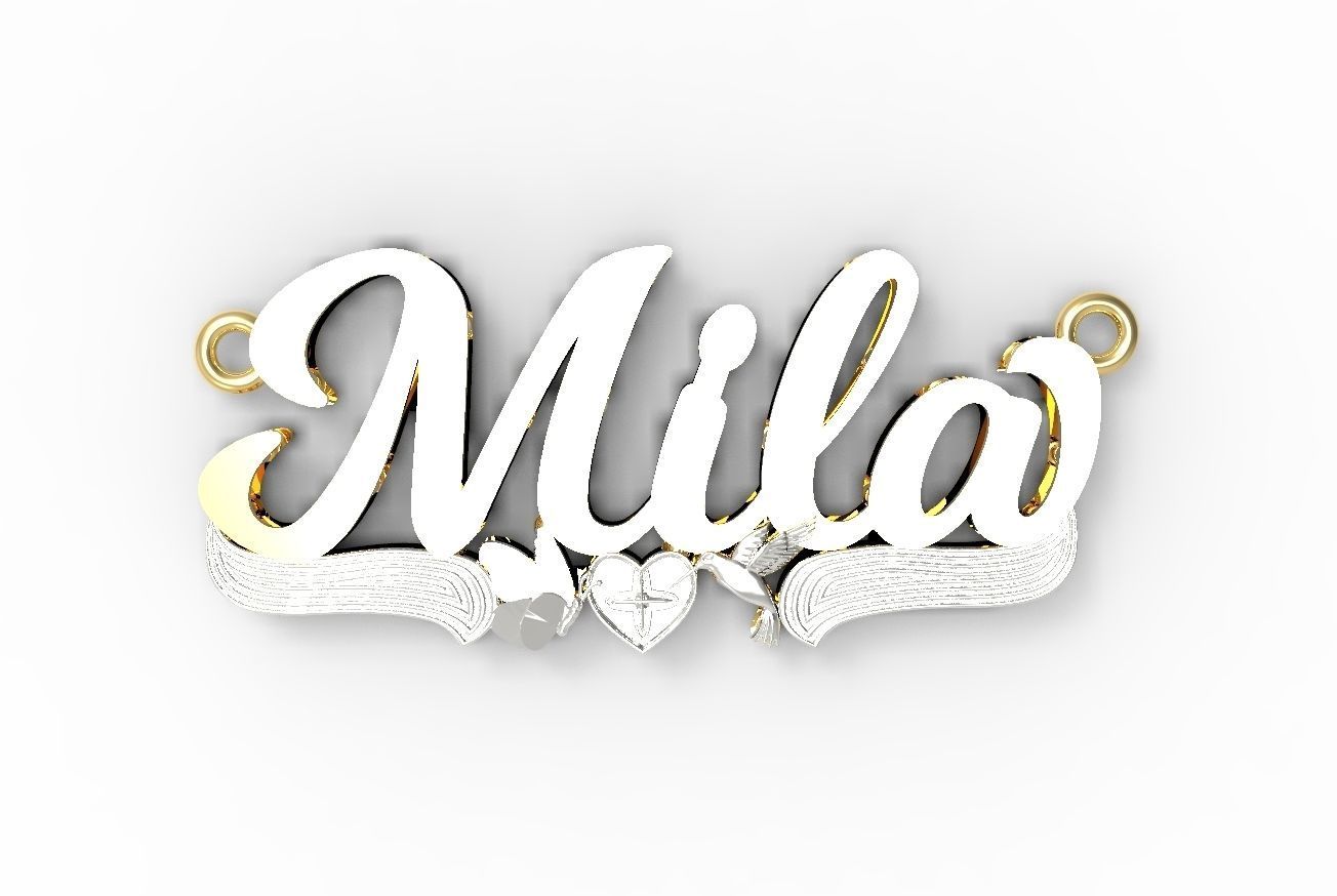 Mila name plate 3D model 3D printable | CGTrader