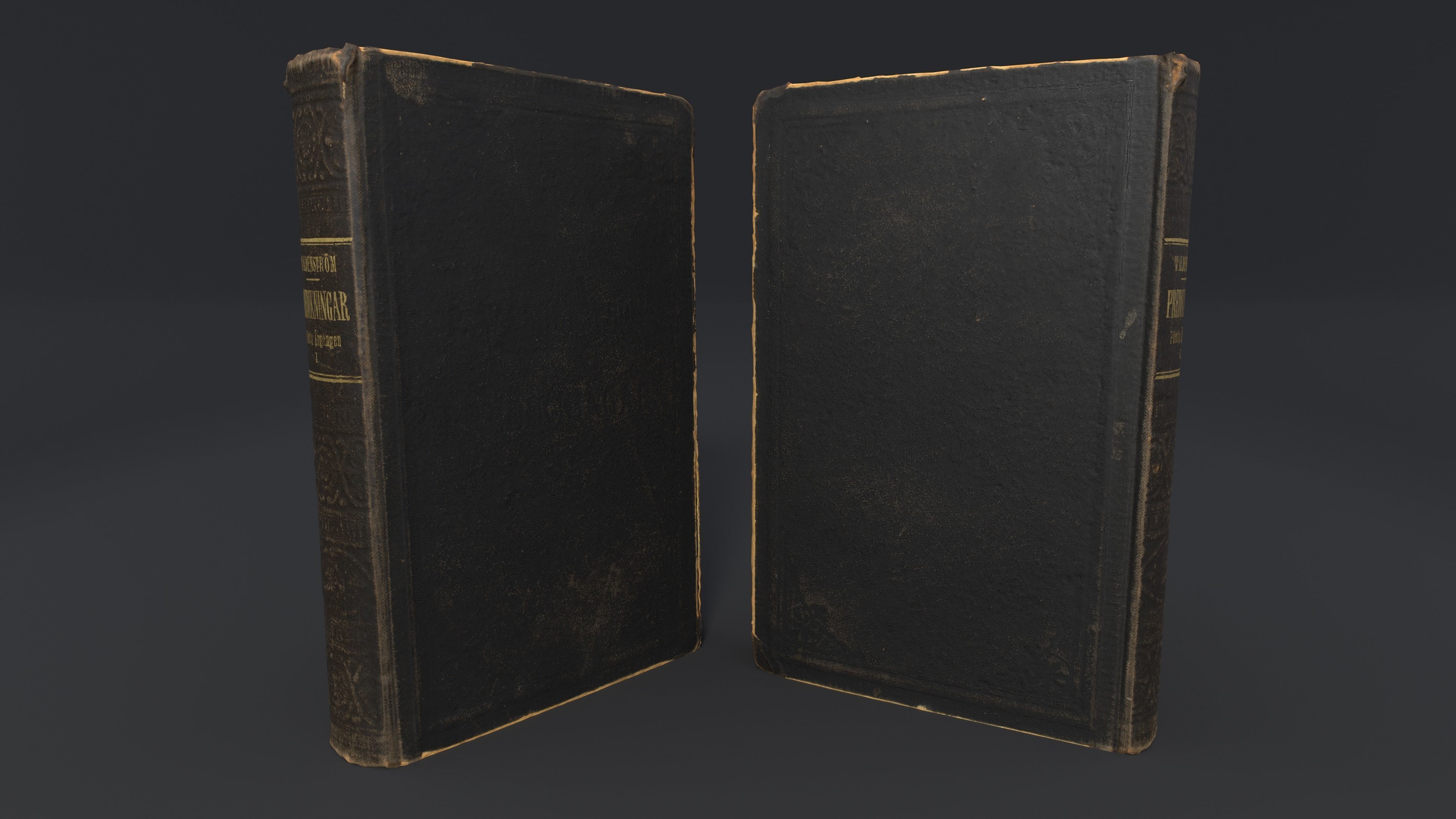 3D model Old Damaged Books set - PBR Game ready Low poly VR / AR / low ...