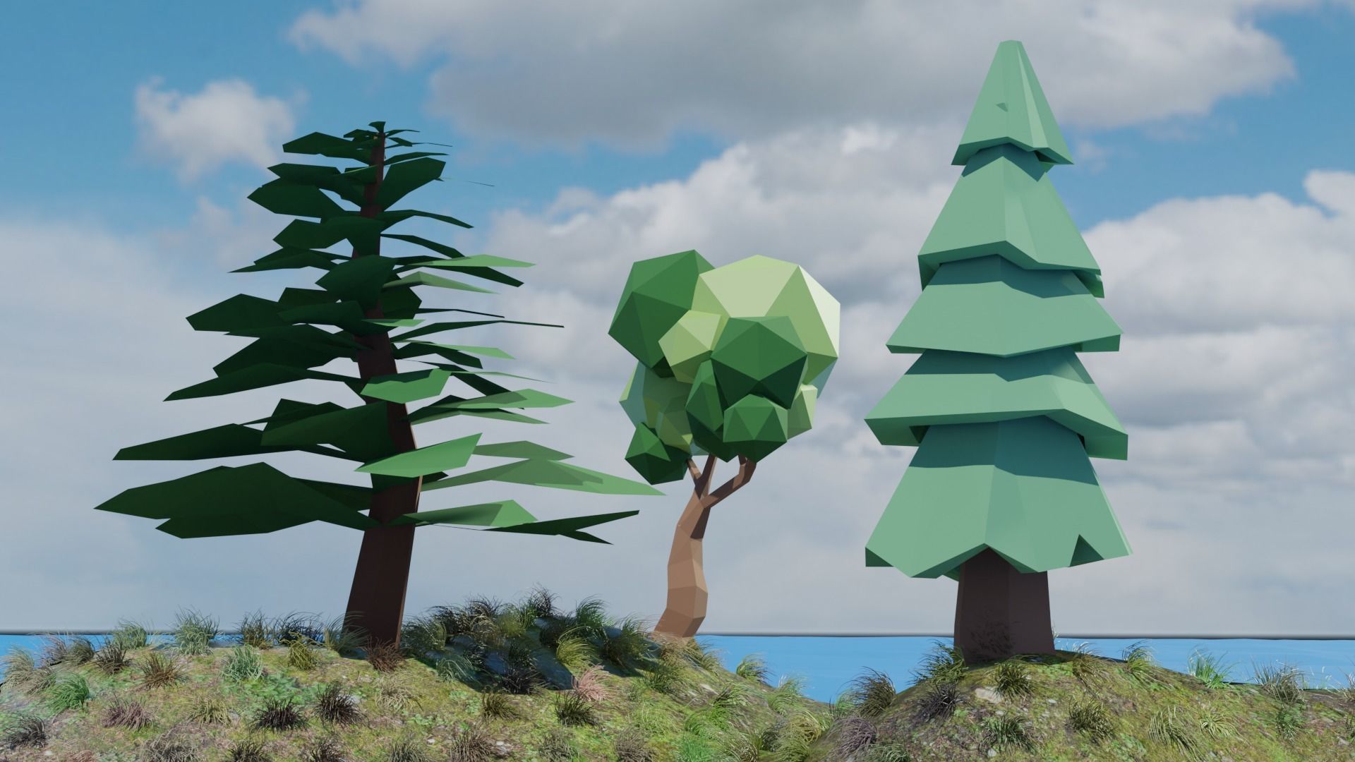 3D model 3D LowPoly Trees Pack VR / AR / low-poly | CGTrader