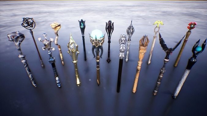 3D model Wizard Staffs 15 Assets VR / AR / low-poly | CGTrader