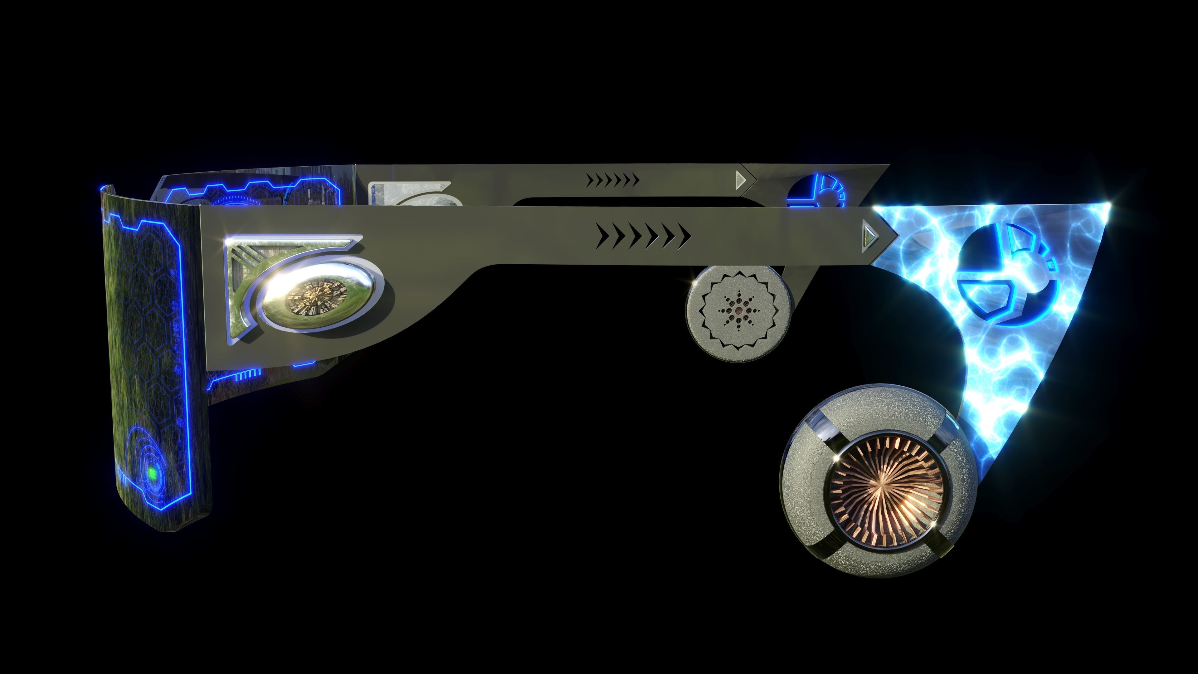 Futuristic Visor Headset 3D model animated | CGTrader