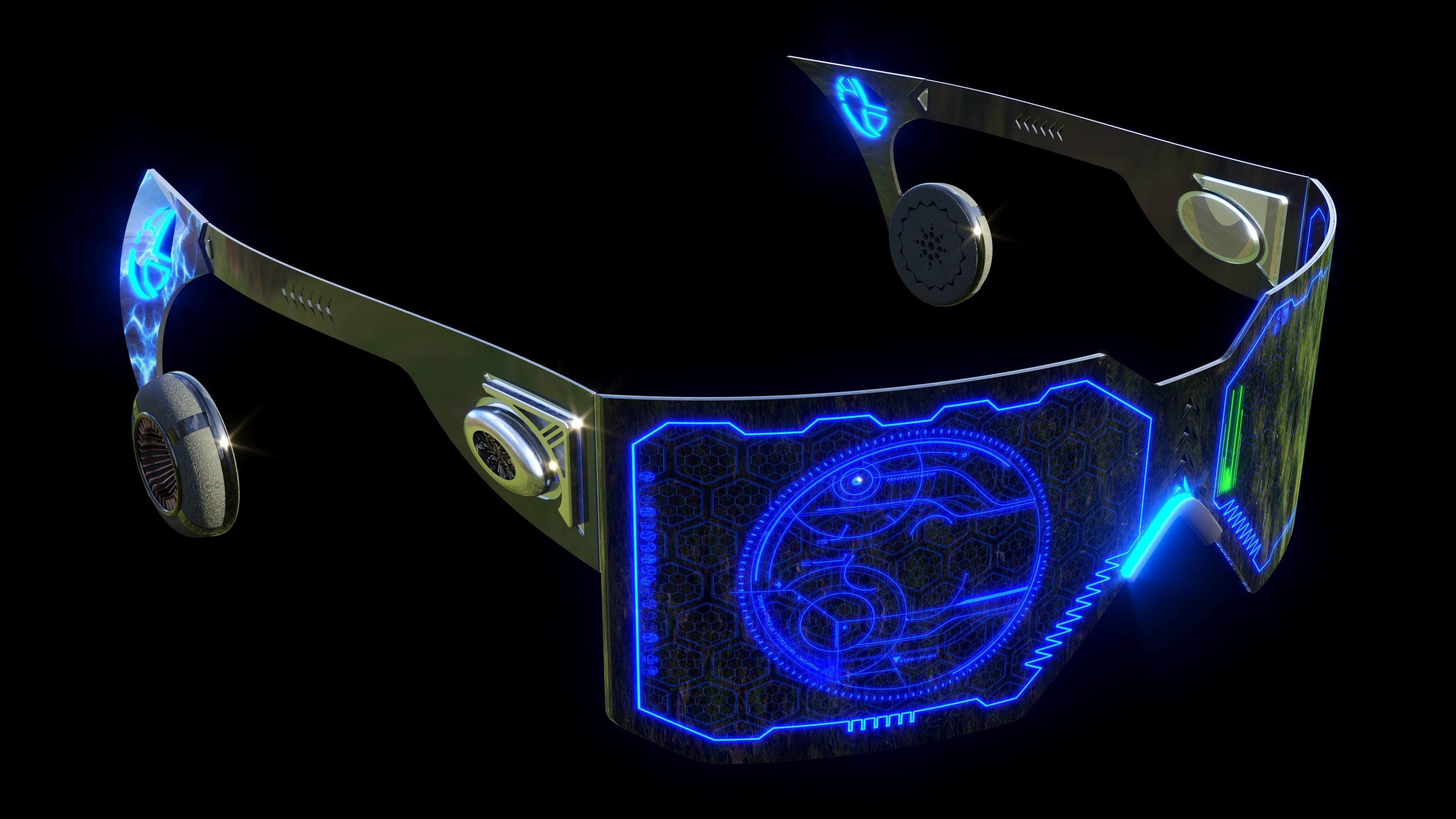 Futuristic Visor Headset 3D model animated | CGTrader
