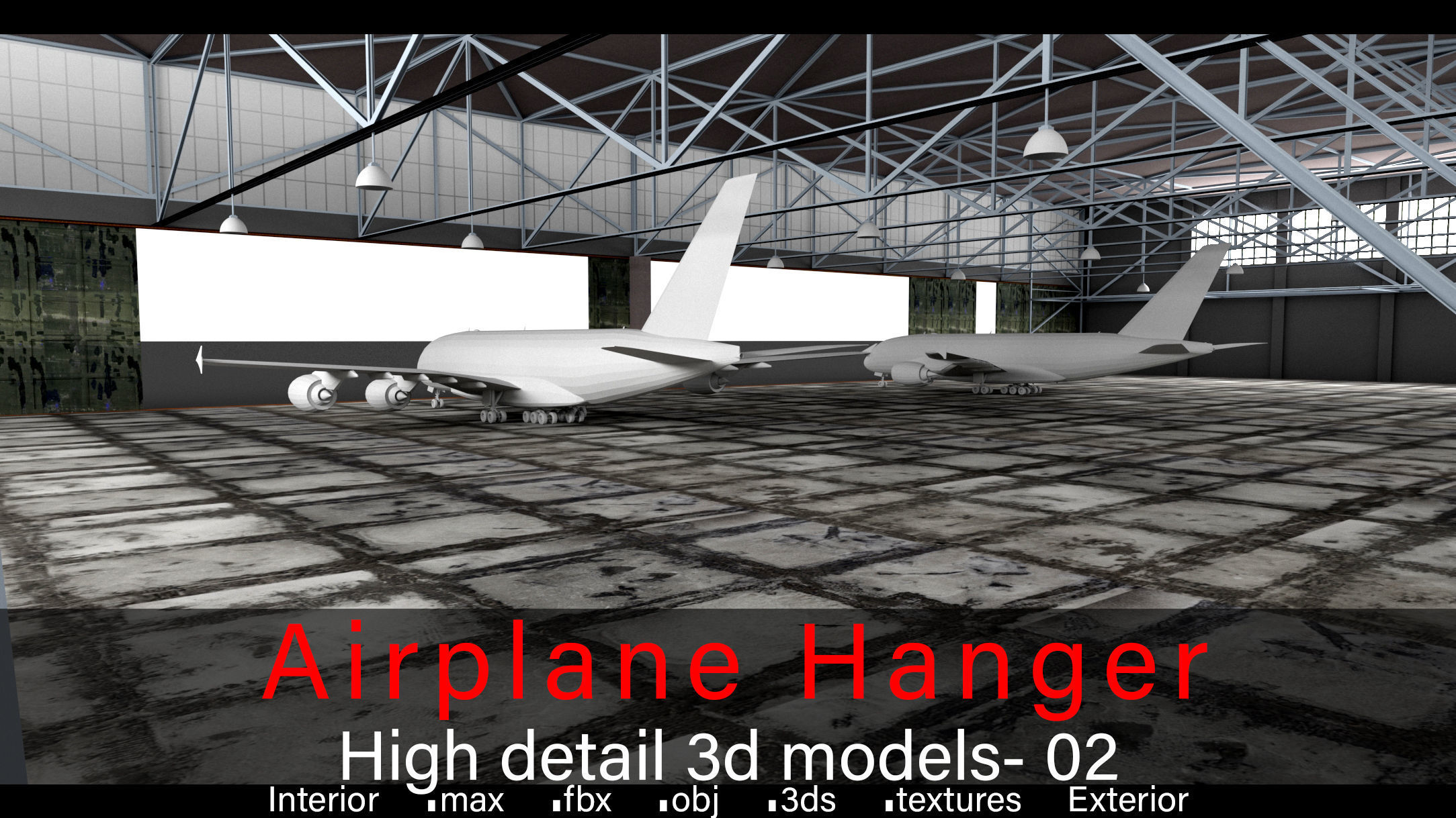 3D model Airplane Hanger- Airlplanes- Vol 02- High detail 3d models VR ...