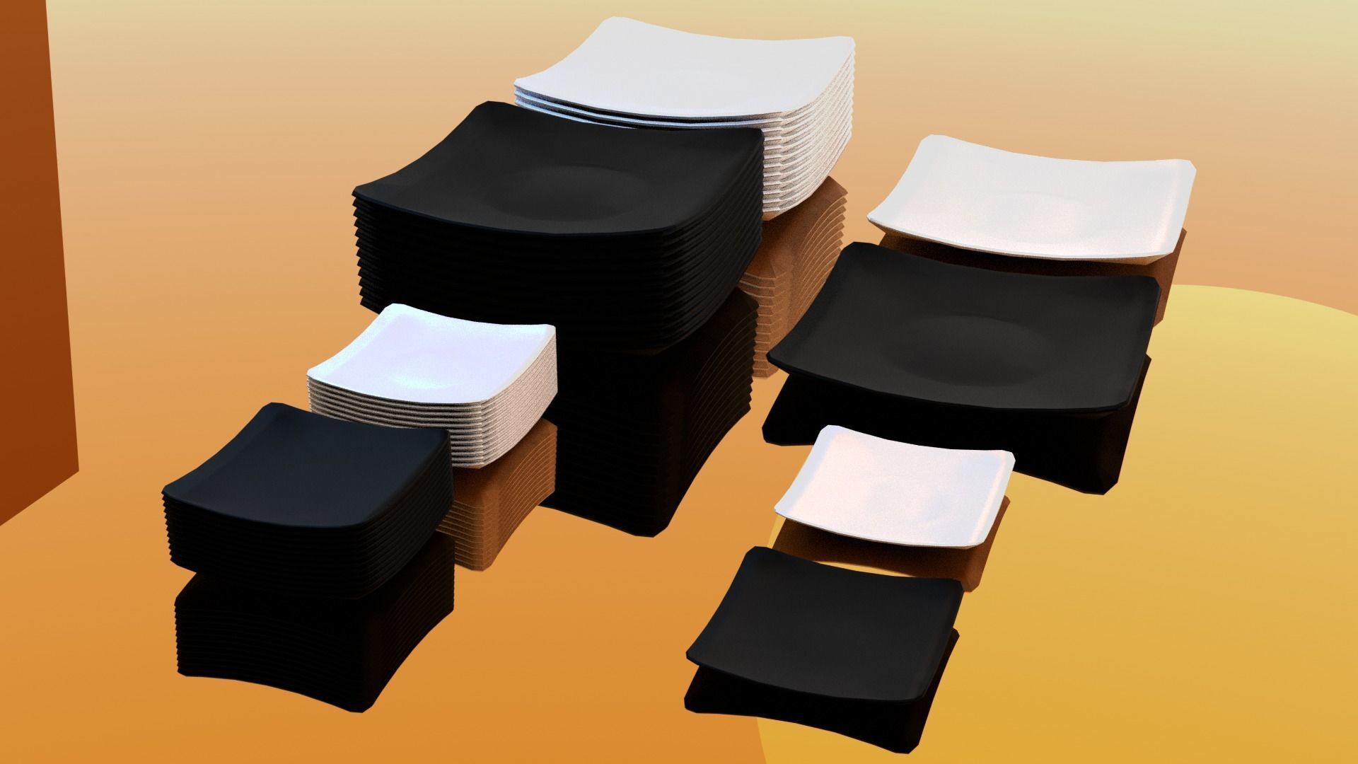 3D model Plates and saucers VR / AR / low-poly | CGTrader