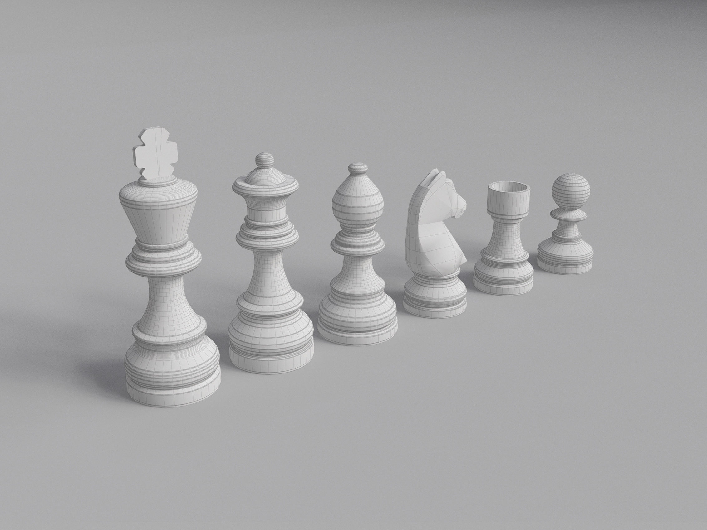 Wooden chess 3D model | CGTrader