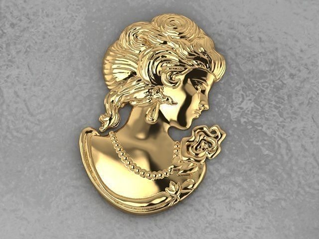 brooch lady 3D model 3D printable | CGTrader