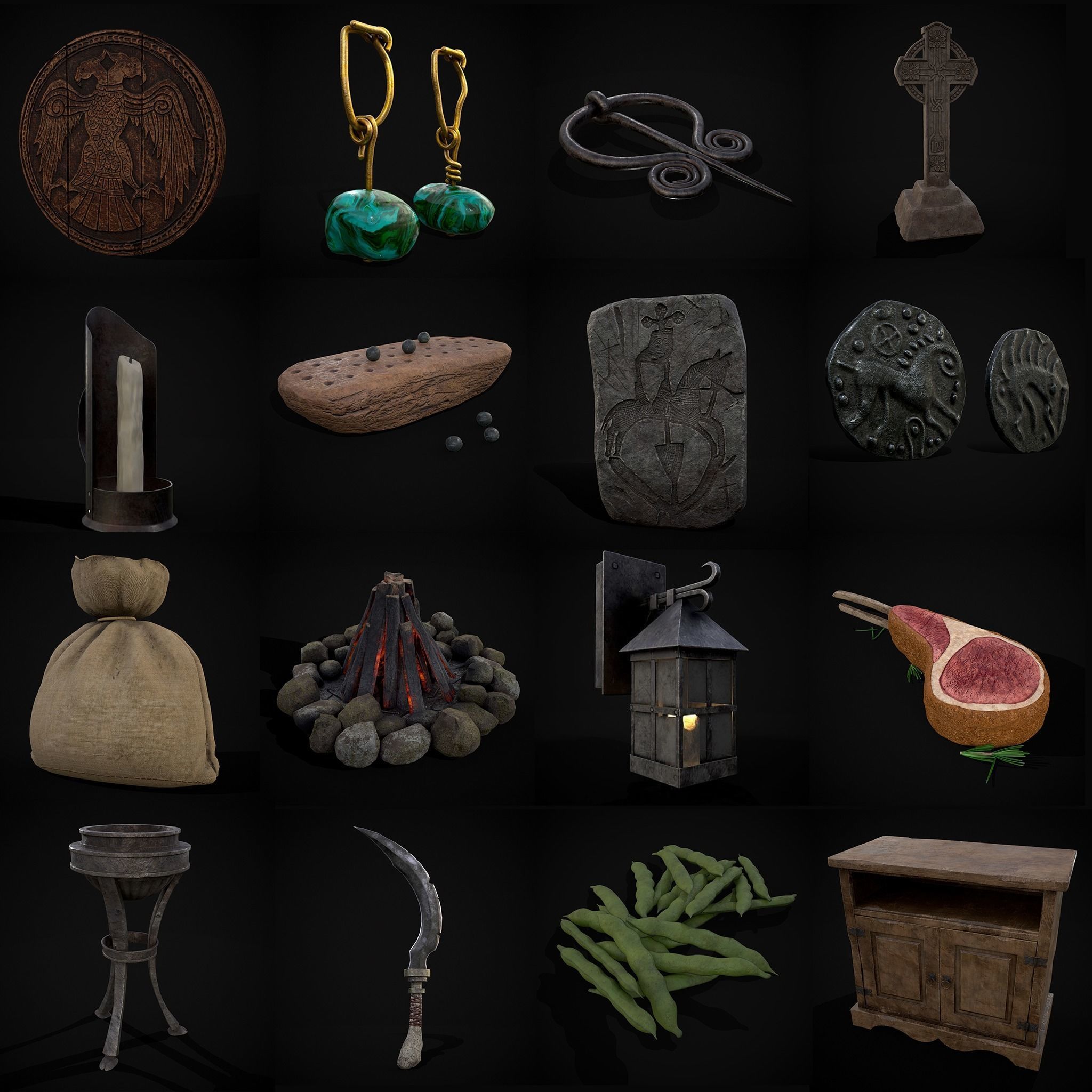3D Model Collection Medieval Prop Mix Twenty Three VR / AR / low-poly ...