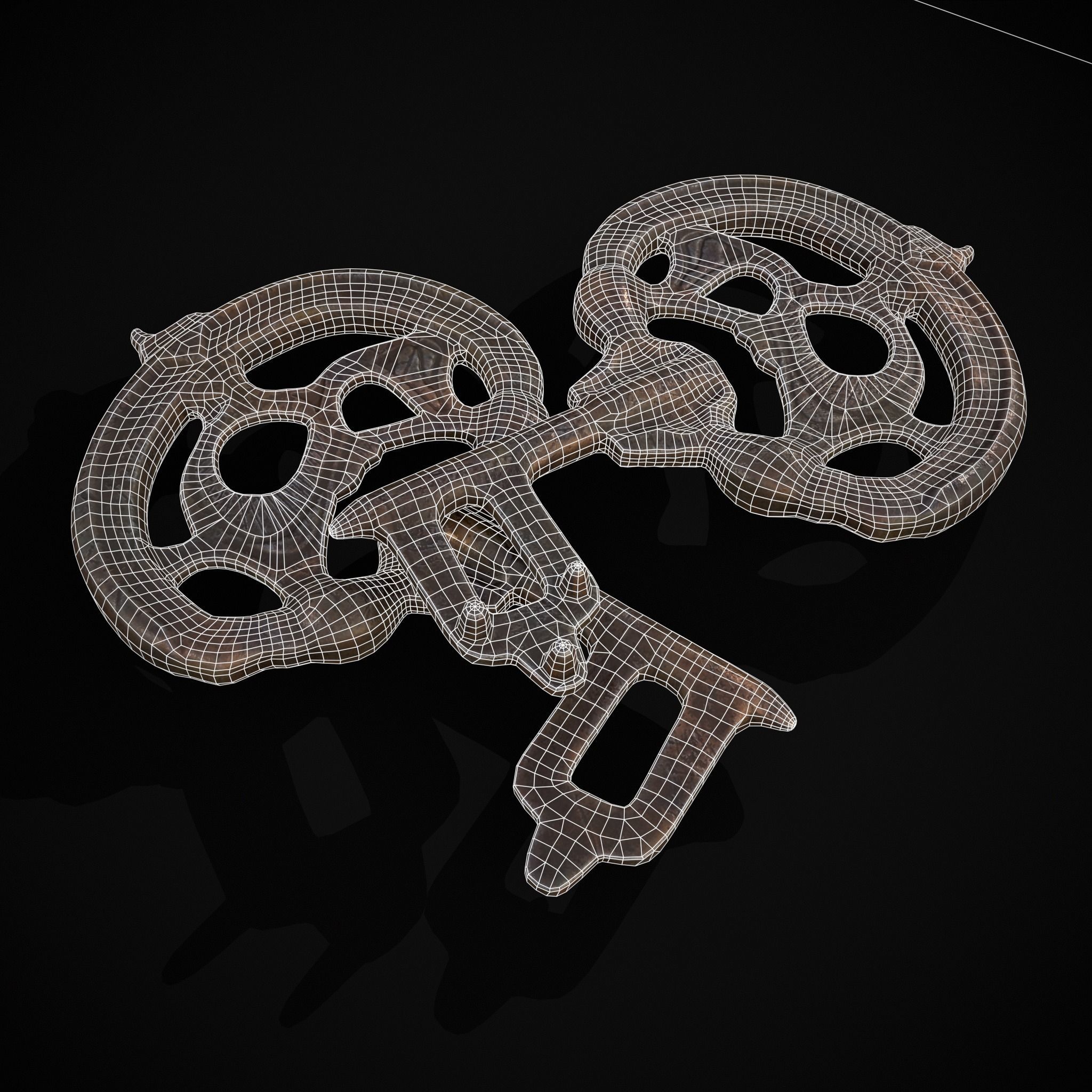 3D model Medieval Rusting Iron Key VR / AR / low-poly | CGTrader