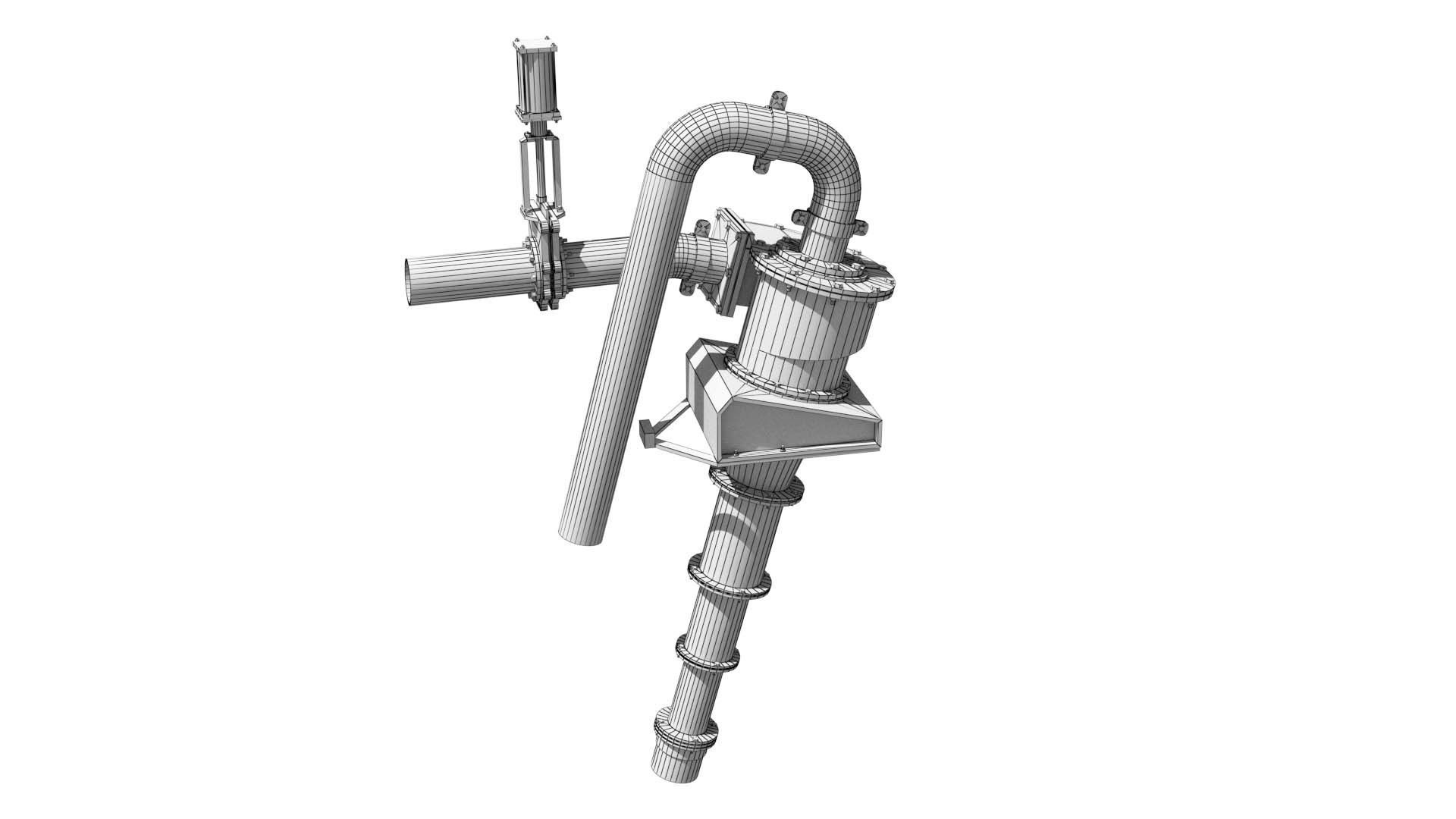 hydrocyclone pipe with valve 3D model | CGTrader
