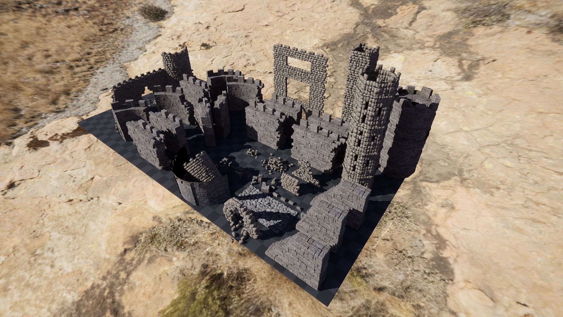 3D model Ultimate Medieval Castle Walls And Towers 40 Assets VR / AR ...
