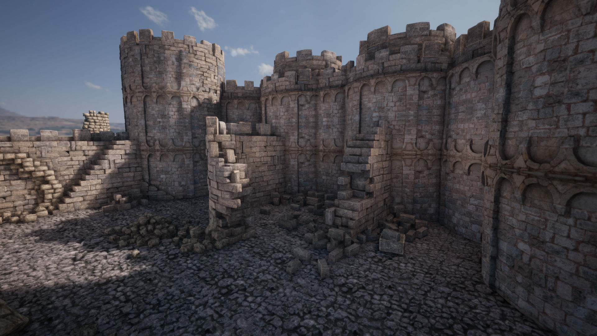 3D model Ultimate Medieval Castle Walls And Towers 40 Assets VR / AR ...