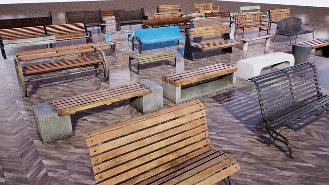 3D model Ultimate Benches Package 30 Assets VR / AR / low-poly | CGTrader