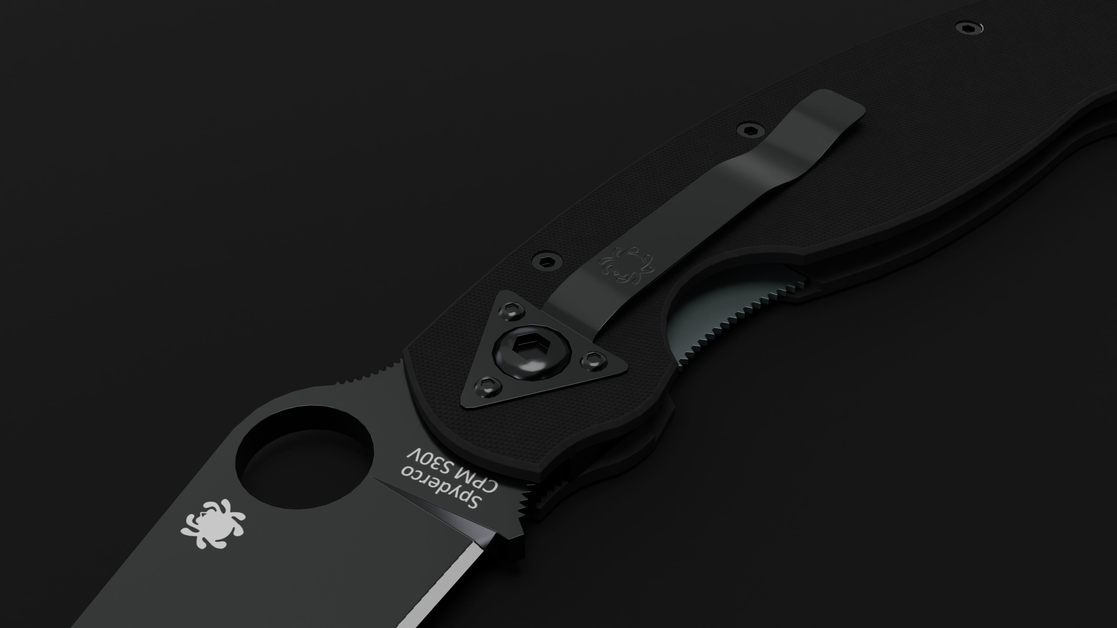 Spyderco paramilitary 3D model | CGTrader