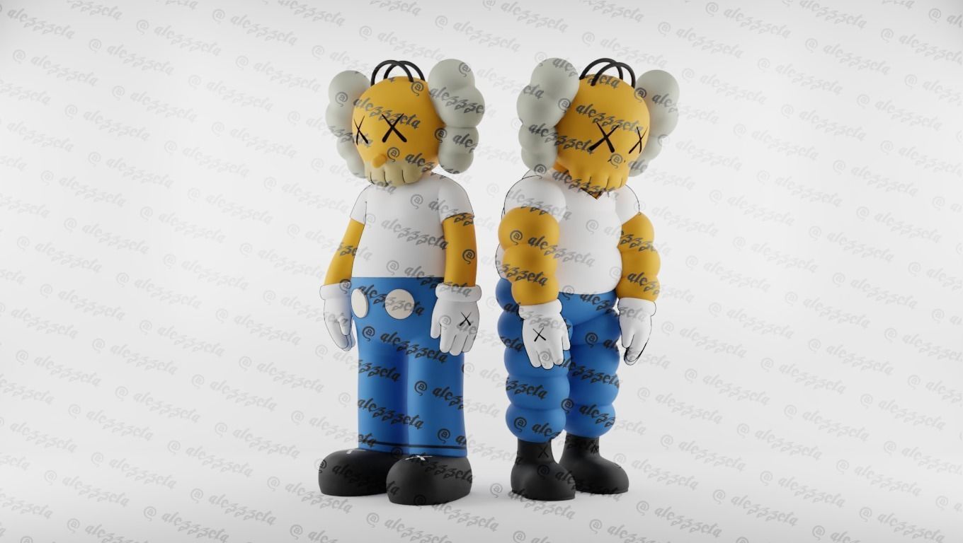 3D model Kaws Homer Simpson x Homer Simpson What Party Textured VR / AR ...
