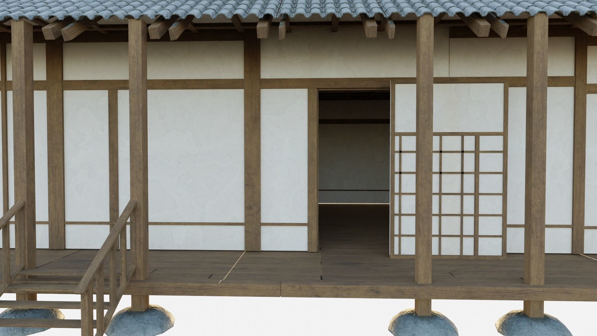 3D model japanese modular buildings with 4k textures VR / AR / low-poly ...