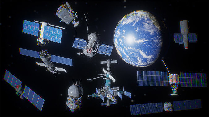 3D model Satellites Package 10 Assets VR / AR / low-poly | CGTrader