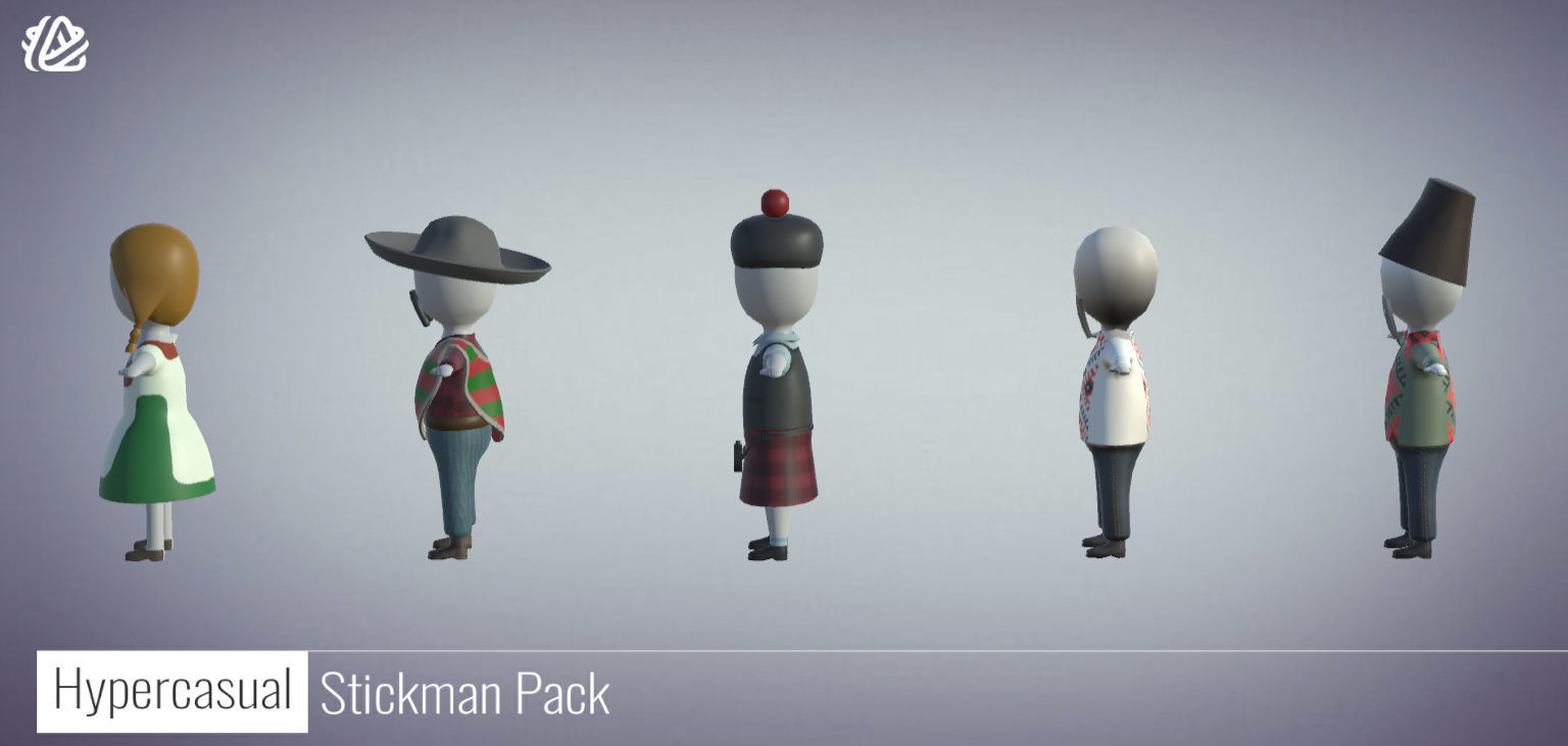 3D model Lowpoly Stickman Pack - 3D Figure models VR / AR / low-poly ...