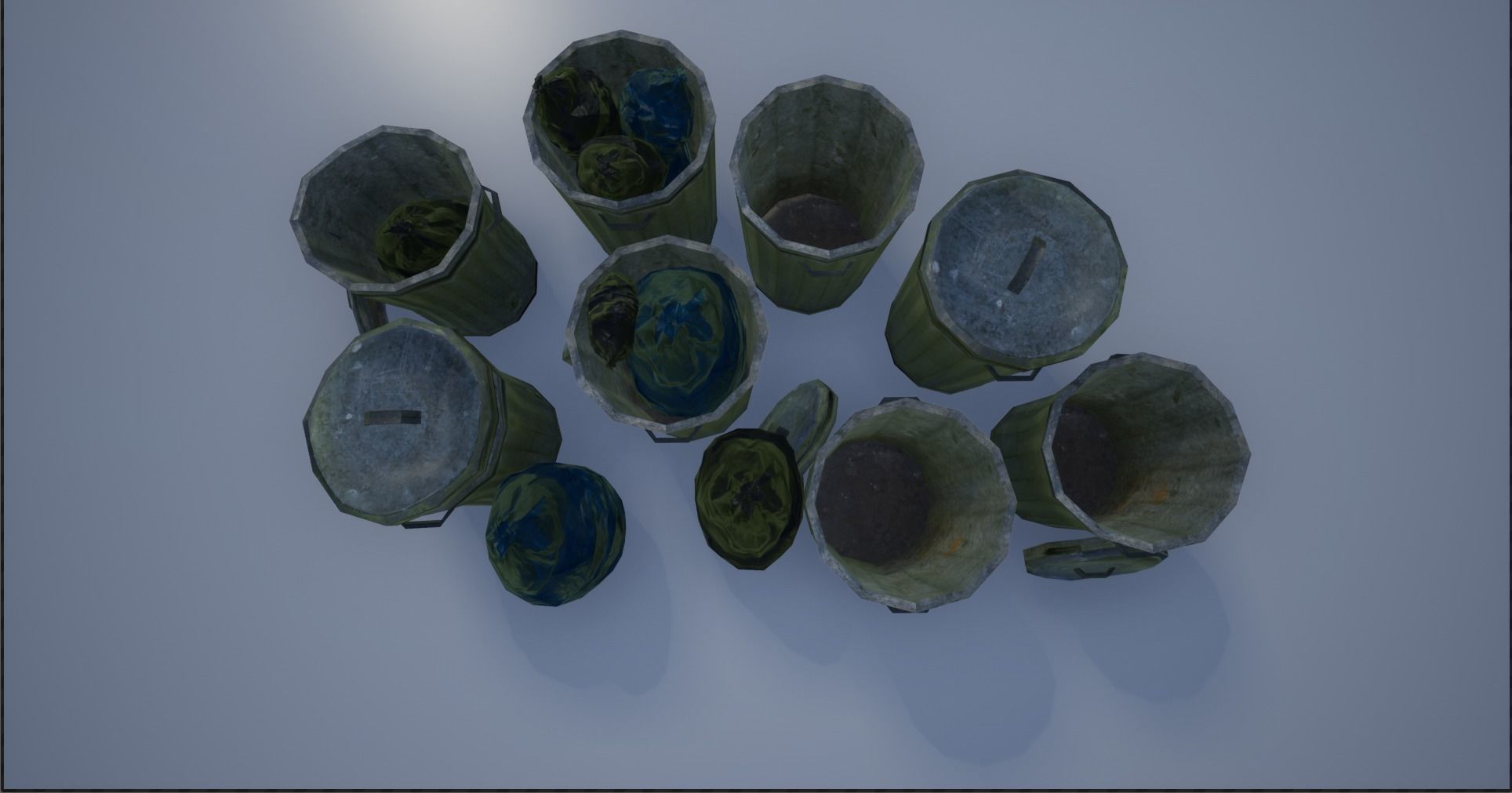 3D model Lowpoly Trash Bins and Trash Bags VR / AR / low-poly | CGTrader