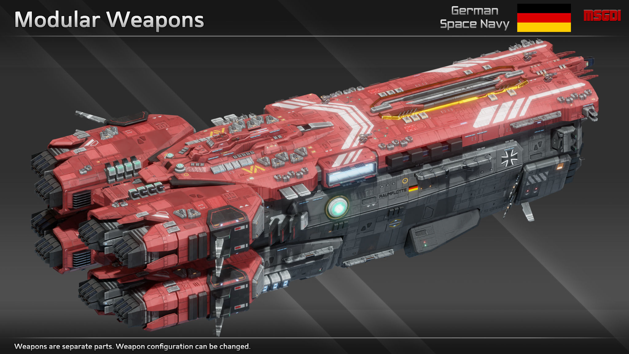 GSN German Dreadnought Spaceship Collection | CGTrader