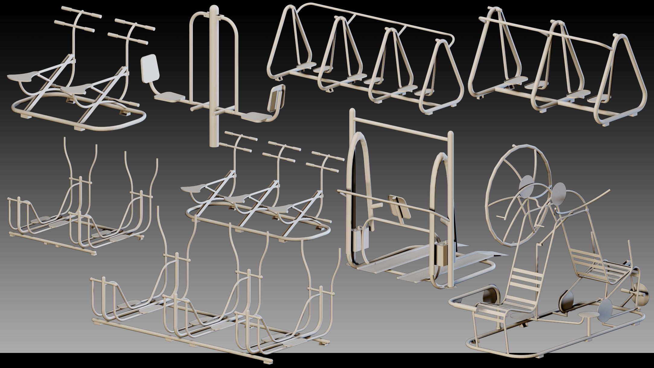 3D model 42 Urban Sport Props- Kitbash- High detail 3d models VR / AR ...