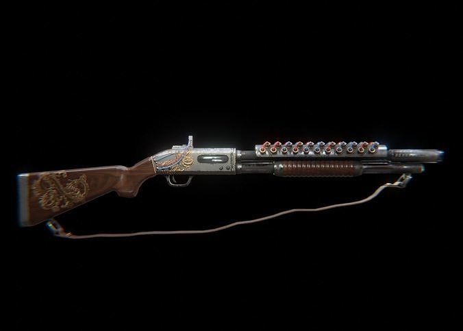 3D model Rail Shotgun VR / AR / low-poly | CGTrader