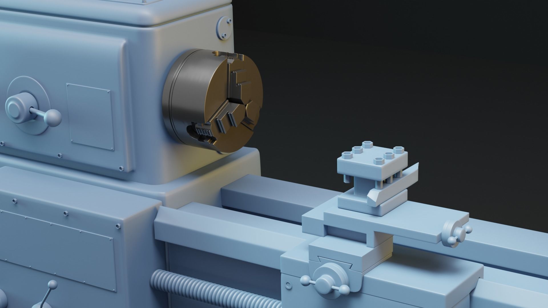 Old Lathe Machine free 3D model 3D printable | CGTrader