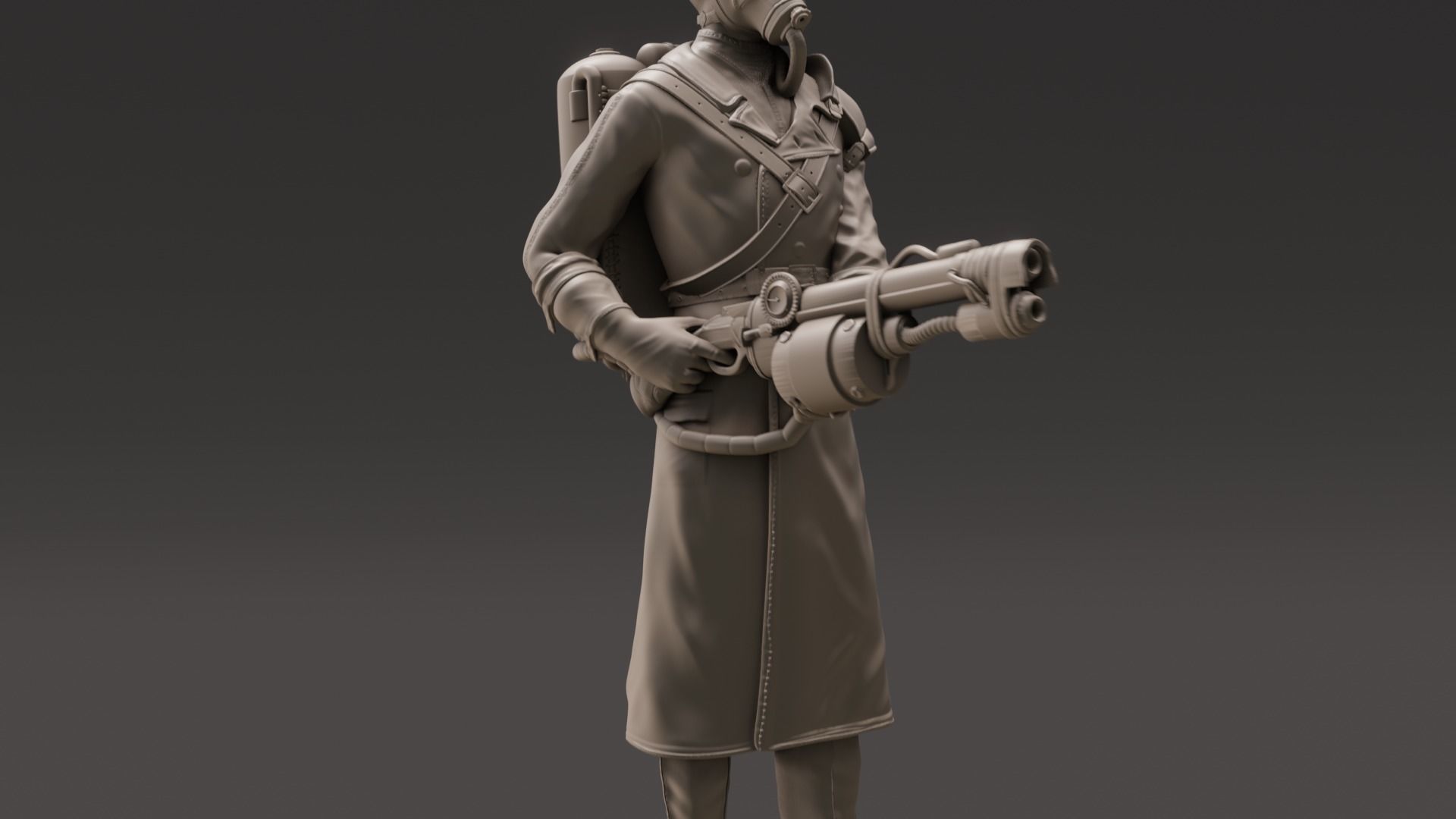 Steampunk Flame Thrower Miniature Figure 3d print 3D model 3D printable ...