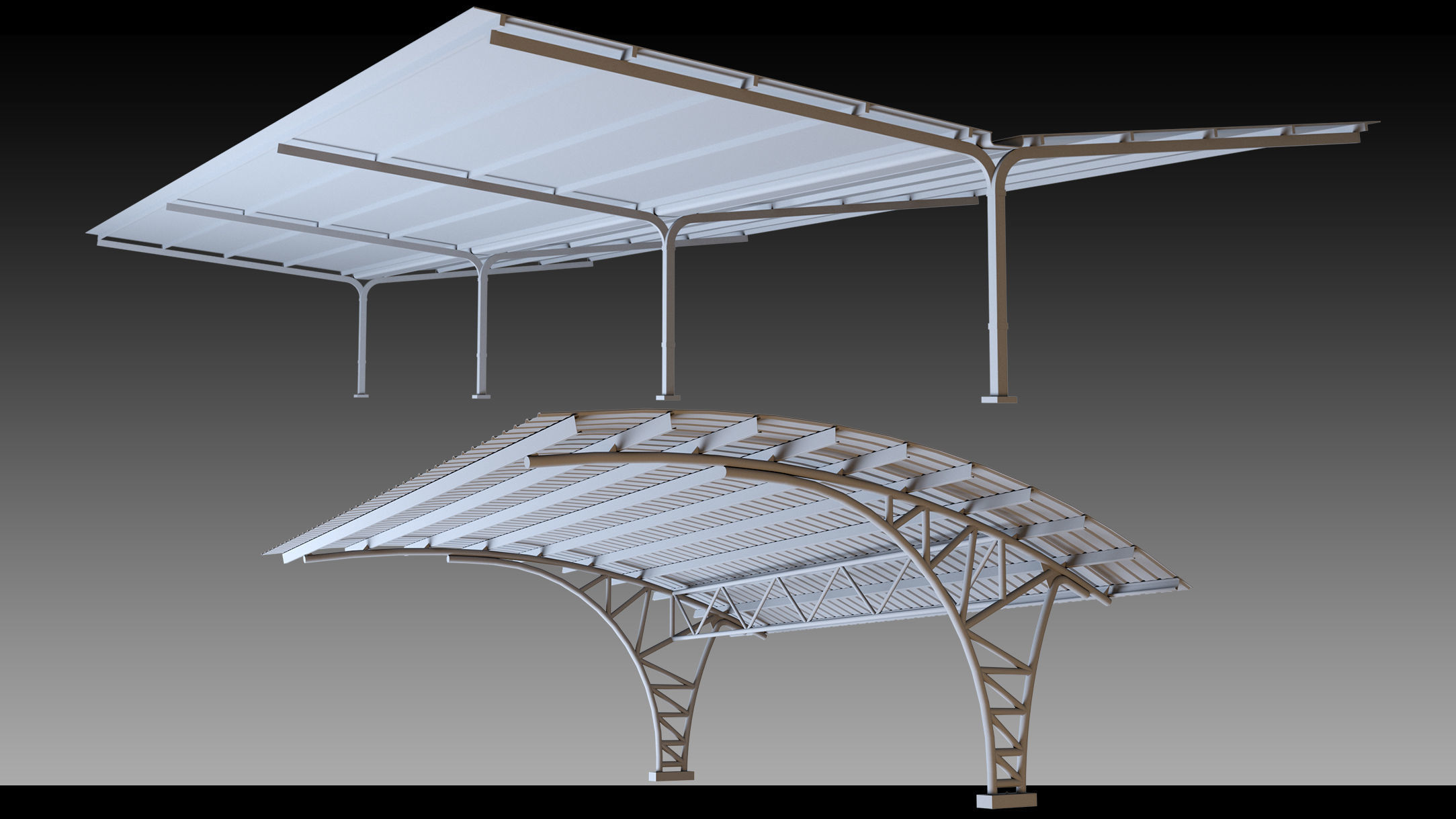 3D model 41 Urban Carports- Kitbash- High detail 3d models VR / AR ...
