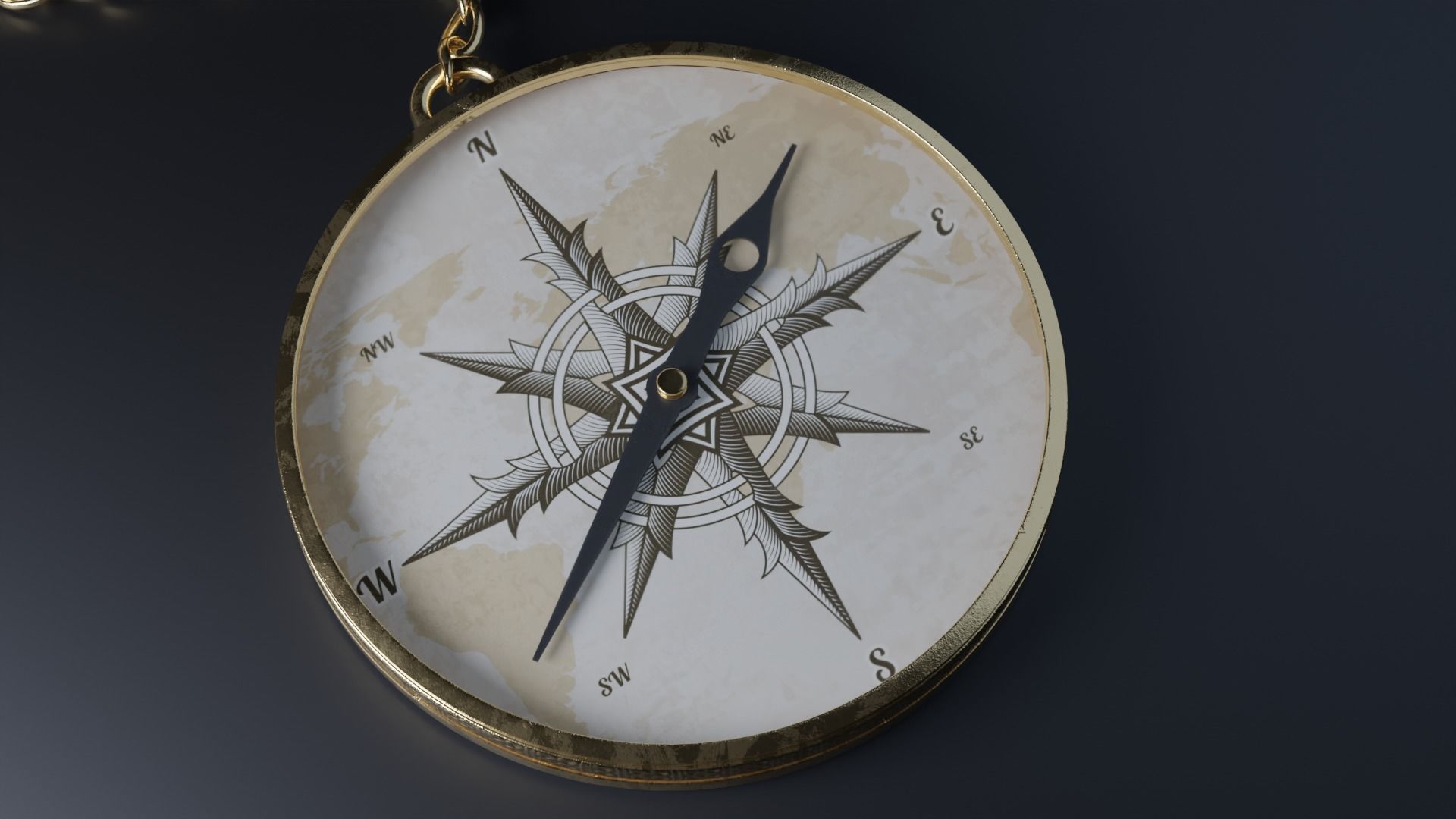 3D model Gravered Golden Compass VR / AR / low-poly | CGTrader