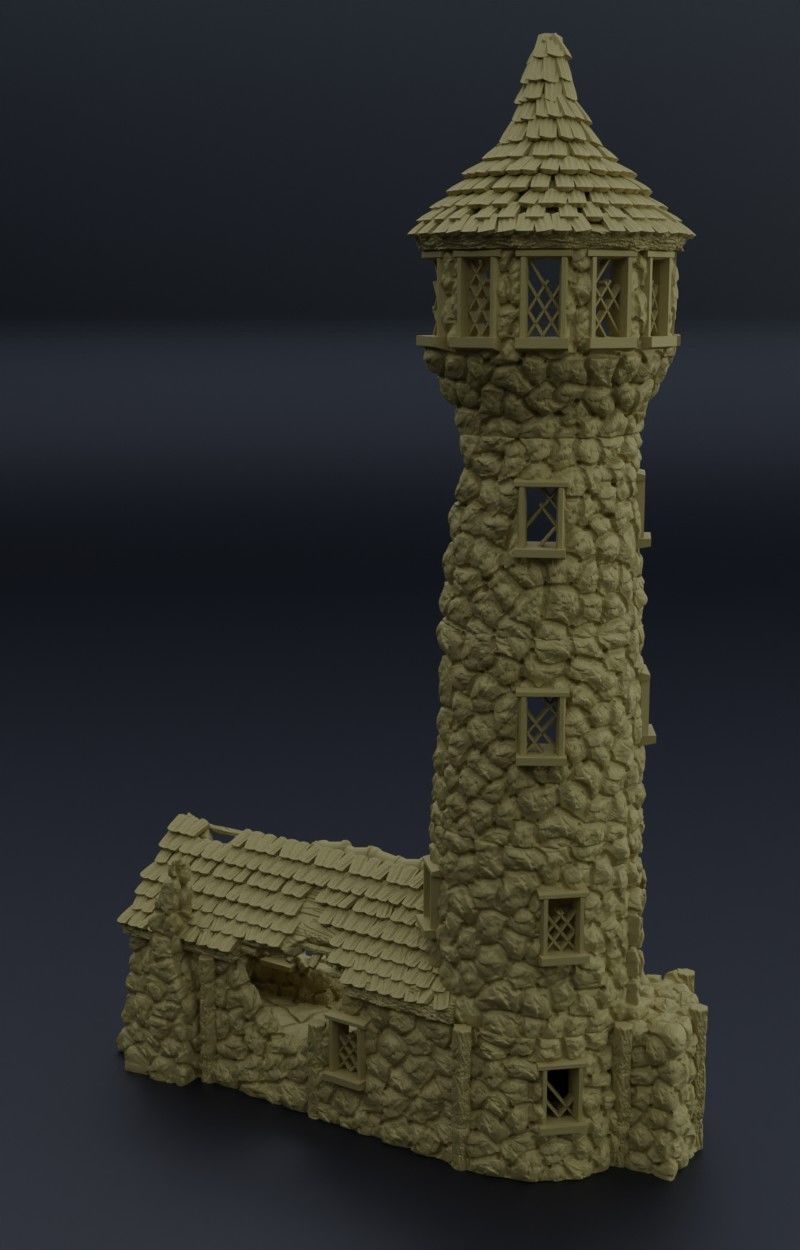 Ruined Lighthouse Tabletop Terrain 28 MM 3D model 3D printable | CGTrader