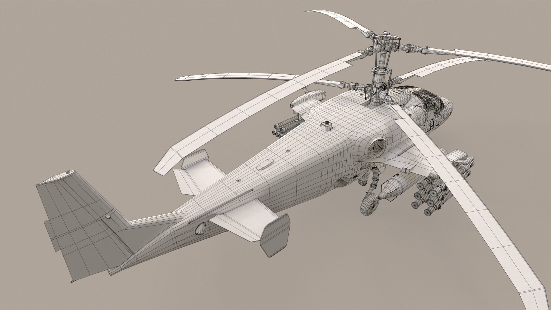 3D model Kamov Ka-52K Katran Complex Animation VR / AR / low-poly ...