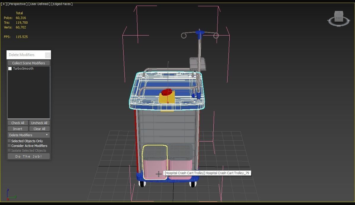 MS3C-500T Lite Emergency Crash Medication Cart 3D model | CGTrader
