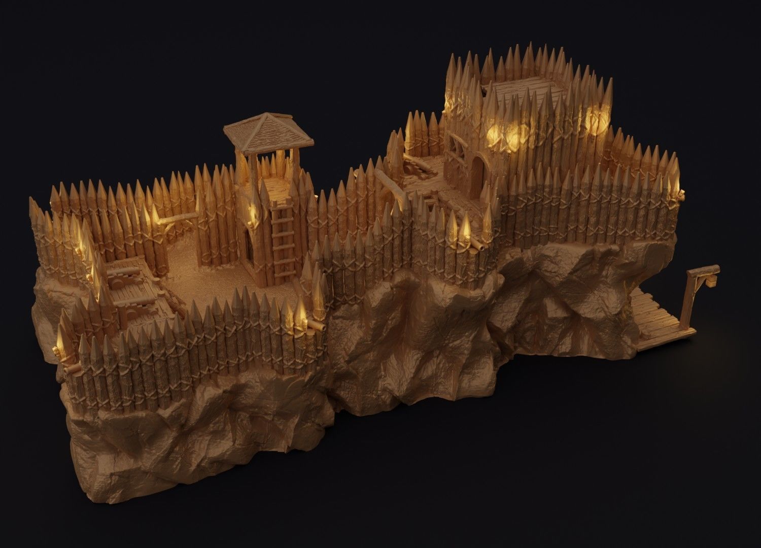 Small Pirate Fort Tabletop Terrain 28 MM 3D model 3D printable | CGTrader