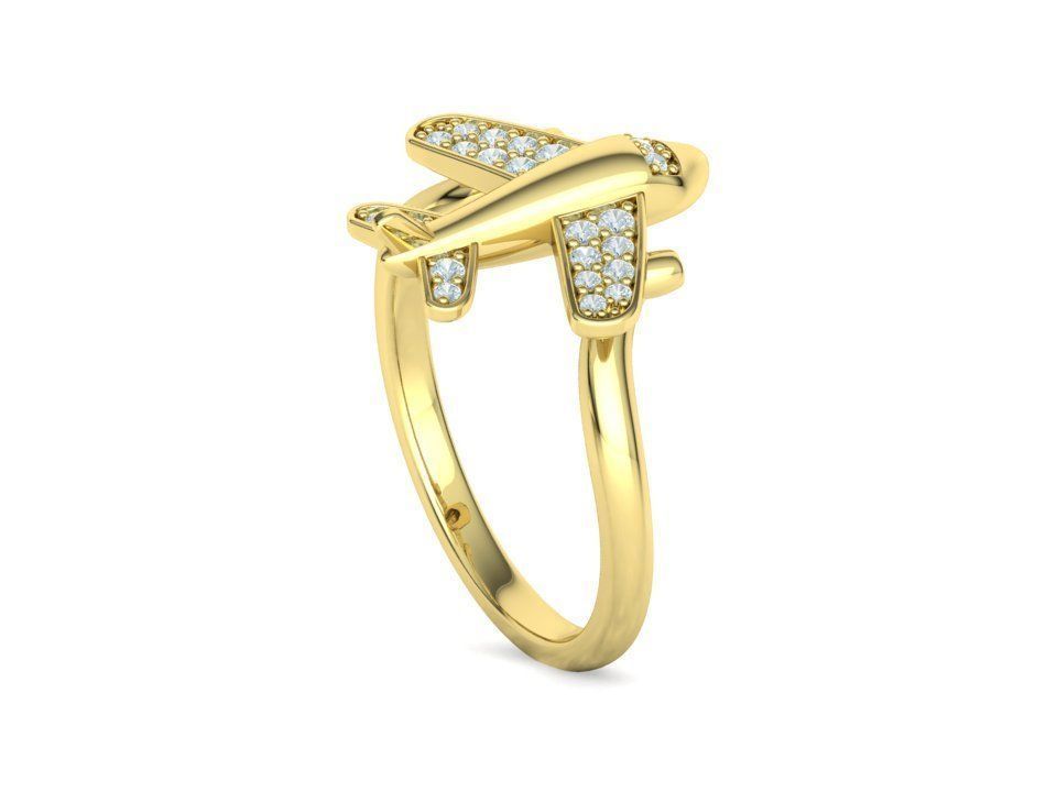 Airplane Diamond Ring 3dprint model Own design 3D model 3D printable ...