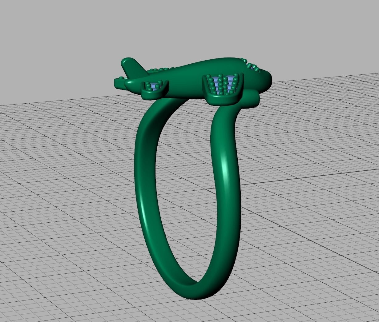Airplane Diamond Ring 3dprint model Own design 3D model 3D printable ...