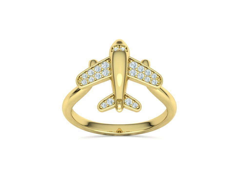 Airplane Diamond Ring 3dprint model Own design 3D model 3D printable ...