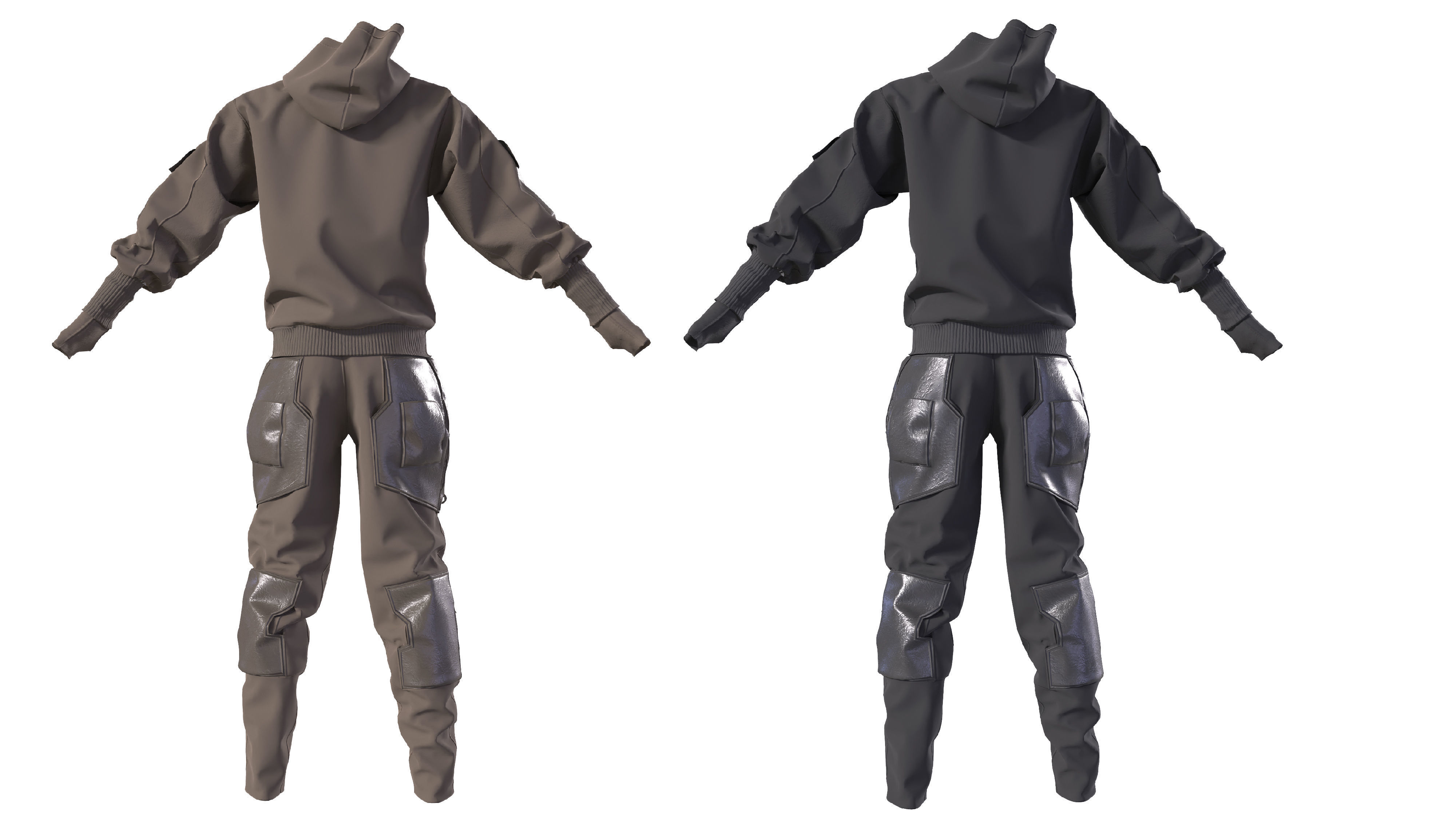 Man techwear outfit pants hoodie cyberpunk 3D model | CGTrader