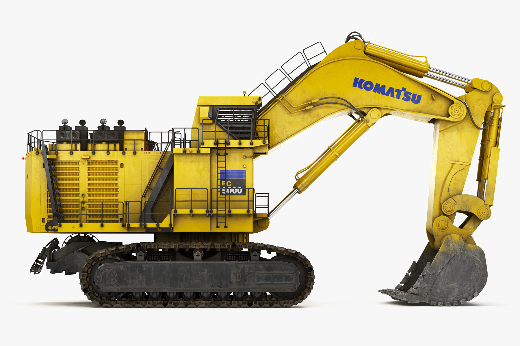 Mining Excavator Komatsu PC8000-6 Backhoe Rigged 3D model rigged | CGTrader