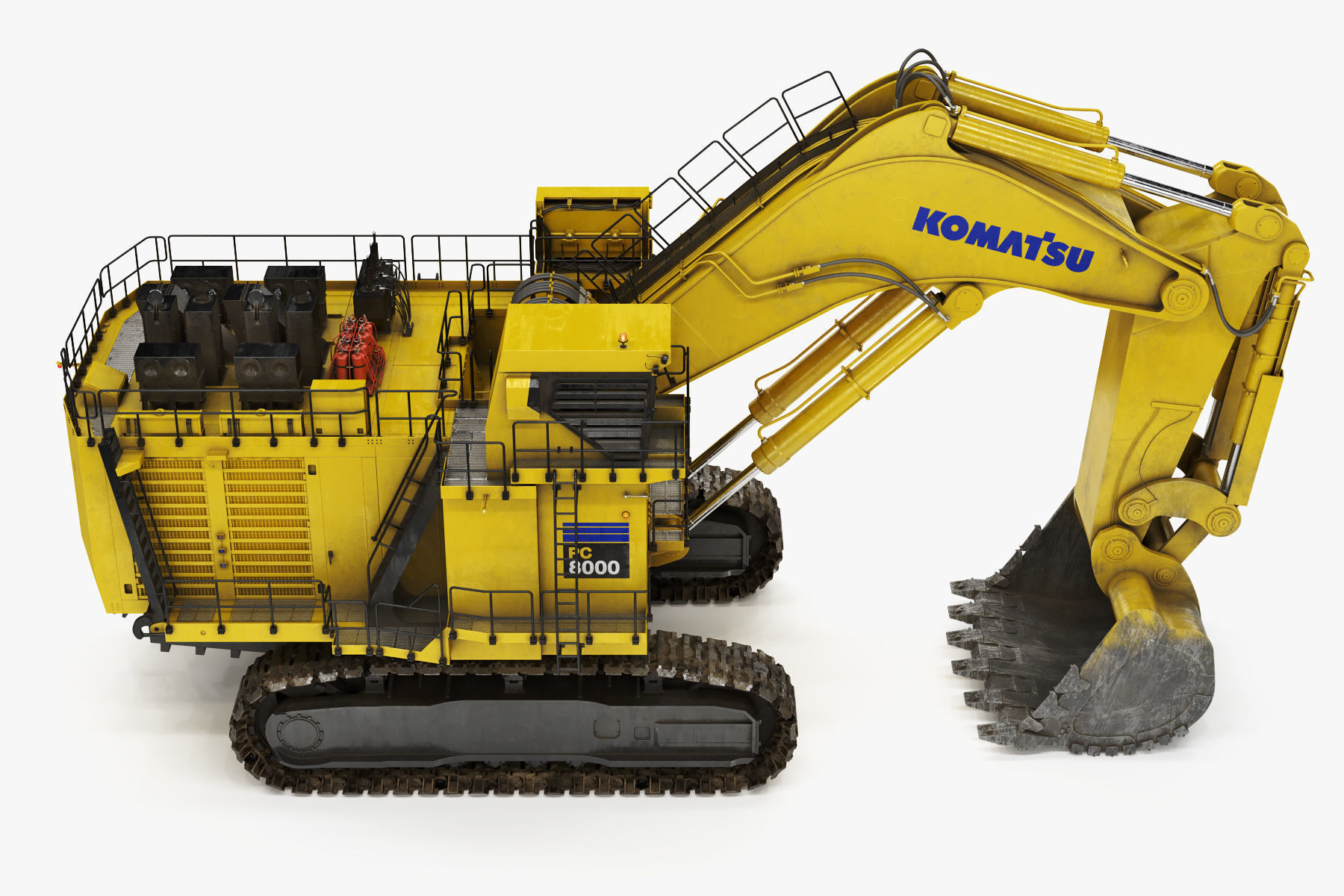 Mining Excavator Komatsu PC8000-6 Backhoe Rigged 3D model rigged | CGTrader