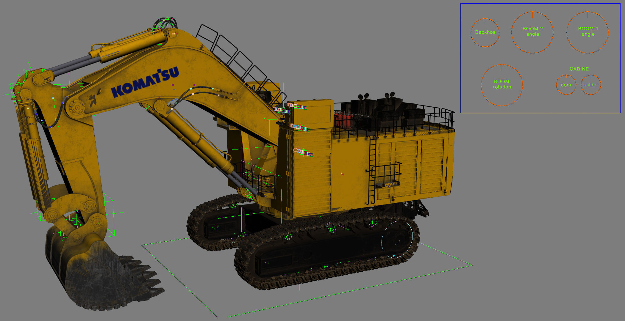 Mining Excavator Komatsu PC8000-6 Backhoe Rigged 3D model rigged | CGTrader