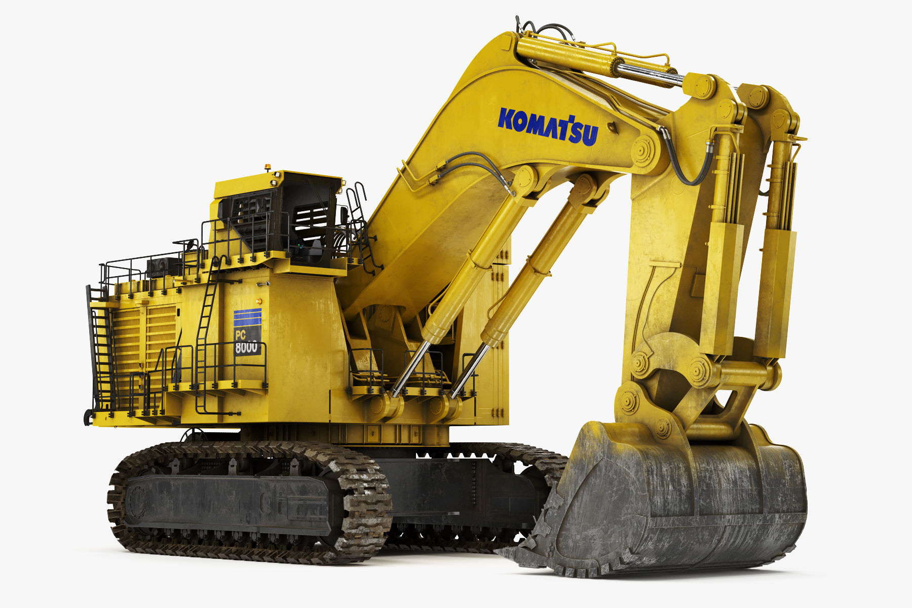 Mining Excavator Komatsu PC8000-6 Backhoe Rigged 3D model rigged | CGTrader