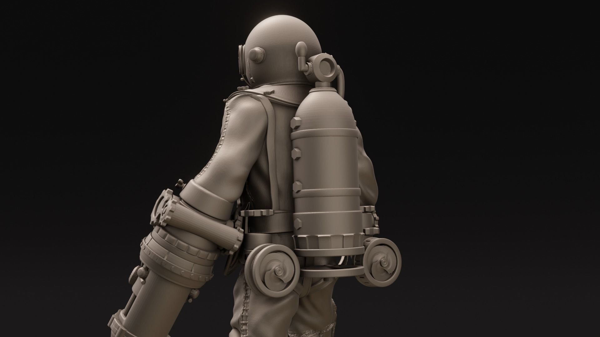 Diver Miniature Figure 3d print 3D model 3D printable | CGTrader