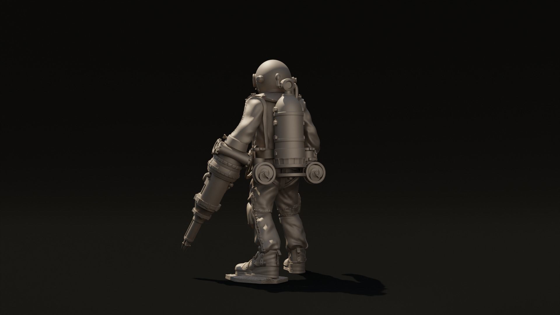 Diver Miniature Figure 3d print 3D model 3D printable | CGTrader